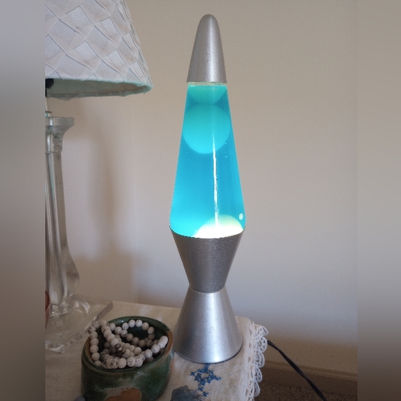 Lava Lamp | Accents | Lava Lamp Blue White Silver Groovy 6s 70s | Poshmark
